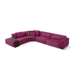 Egoitaliano Ecksofa &raquo;Beverly, extravangantes Designsofa mit erstklassigem Sitzkomfort&laquo; wahlweise mit elektrischer Relaxfunktion, Kopfteilverstellung pink B/H/T: 