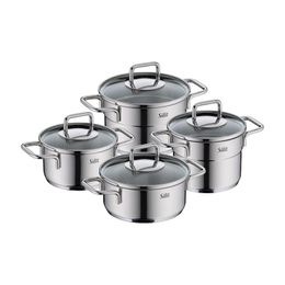 Silit Topf-Set &raquo;Extra Cook Mini, Kochgeschirr-Set Induktion mit Glasdeckeln, stapelbar&laquo; Set, 2 x Kochtopf 12/14cm, 2 x Bratentopf 12/14cm, 2 x Glasdeckel 12