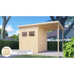 Konifera Gartenhaus &raquo;Amrum 2&laquo; Inklusive Fussboden beige Massivholz Fu&szlig;boden im Gartenhaus, ohne Dacheindeckung
