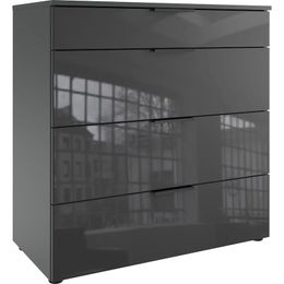 wimex Schubkastenkommode &raquo;Level36 black C by fresh to go&laquo; mit Glaselementen auf der Front, soft-close Funktion, 81cm breit grau Holzwerkstoff B/H/T: 81cm x 