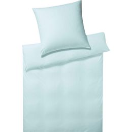 Elegante Bettw&auml;sche &raquo;Solid Stripe&laquo; 2 Stk. angenehmes Hautgef&uuml;hl gr&uuml;n Mako-Jersey, Obermaterial: 100% Baumwolle B/L: 155cm x 220cm, 1 Stk., 1 Stk., Mako-Jersey,