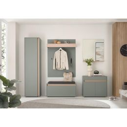 Home Affaire Garderoben-Set &raquo;GIRON/CiTY, moderne Garderobe, Komplettset mit viel Stauraum&laquo; Komplett-Set, 5 Stk. tlg. gr&uuml;n Holzwerkstoff B/H/T: 260cmcm