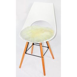 Heitmann Felle Stuhlkissen &raquo;Lamm, Sitzauflage rund&laquo; &Oslash; 45 cm, echtes Lammfell, waschbar, auch als 2er oder 4er Set wei&szlig; Lammfell B/L: 45cm x 45cm, 2 Stk.