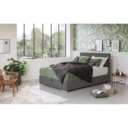 COTTA Boxbett &raquo;Tom mit Bettkasten, Topper und Zierkissen&laquo; Bestseller, Unser Dauertiefpreis grau Polyester Struktur soft Polyester Komfortschaumtoppper