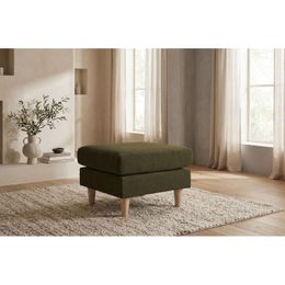 OTTO home Polsterhocker &raquo;Arellano, Breite 63 cm&laquo; klassisches Design, mit Massivholzf&uuml;&szlig;en, Webstoff fein, Chenille 100% Polyester B/H/T: 63cm x 47cm x 