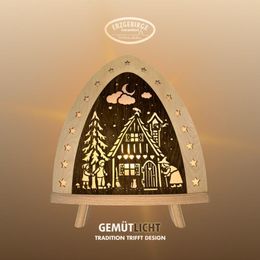 Weigla LED Dekolicht &raquo;H&auml;nsel & Gretel, BxHxT: 30x32x6 cm&laquo; E14 Weihnachtsdeko aus dem Erzgebirge, Holz Buche braun H: 32cm
