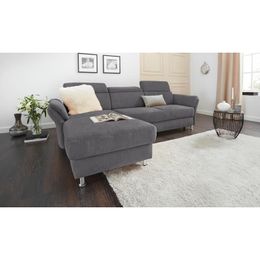 Sit & More sit&more Ecksofa &raquo;Avignon L-Form&laquo; Kopfteilverstellung, wahlweise mit Schlaffunktion und Bettkasten grau Flachgewebe (90% Polyester, 10% Polyamid);