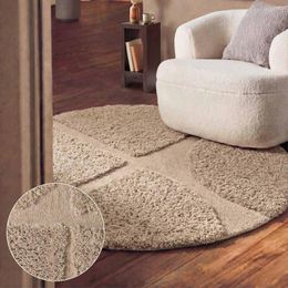 Ted Baker Hochflor-Teppich &raquo;Jasper, auch in rund&laquo; rund 25 mm H&ouml;he Hoch-Tief-Struktur, Weich, Shaggy, Modern, Wohnzimmer, Schlafzimmer beige Polyester &Oslash; 200cm 1 