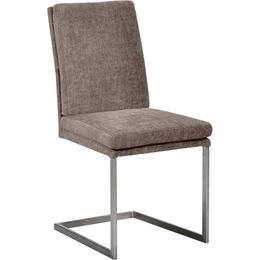 K+w Komfort & Wohnen K+W Komfort & Wohnen Esszimmerstuhl &raquo;Freischwinger, Lederstuhl&laquo; () stabiles Hochkantrohr, Untergestell in Edelstahloptik oder schwarz braun B/H/T: 
