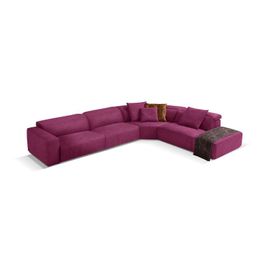 Egoitaliano Ecksofa &raquo;Beverly, extravangantes Designsofa mit erstklassigem Sitzkomfort&laquo; wahlweise mit elektrischer Relaxfunktion, Kopfteilverstellung pink B/H/T: 