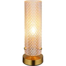 Globo LIGHTING Tischleuchte &raquo;KAROLO&laquo; E14 1 Stk. Tischlampe Nachttischlampe Deko-Tischleuchte Schlafzimmer gold &Oslash; 10cm H: 28,5cm, 1 Stk.
