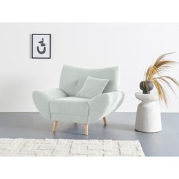 Home Affaire Sessel &raquo;Basta komfortable Wellenunterfederung, Breite 112cm&laquo; silber (100% Polyester) Struktur fein (100% Polyester) Chenille Luxus-