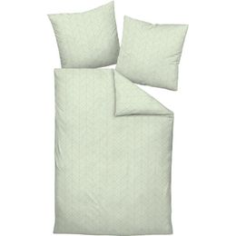 Janine Bettw&auml;sche &raquo;MILANO 45061&laquo; 2 Stk. mit Rei&szlig;verschluss gr&uuml;n Mako-Satin, Obermaterial: 100% Baumwolle B/L: 155cm x 200cm, 1 Stk., 1 Stk., Mako-Satin, B/L: