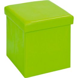 Inter Link Faltbox &raquo;Setti, Sitzhocker, Faltbare Sitzbox 100% PU wei&szlig;, Stauraumhocker&laquo; Zusammenklappbar, Stauraum & Sitzfunktion, BxTxH: 38 x 38 x 38 cm 