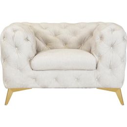 Home Affaire Chesterfield-Sessel &raquo;Glynis Sessel&laquo; aufw&auml;ndige Knopfheftung, moderne Chesterfield Optik, Fu&szlig;farbe w&auml;hlbar beige Struktur (100% Polyester)