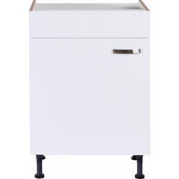 KOCHSTATION Sp&uuml;lenschrank &raquo;KS-Cara&laquo; Breite 60 cm wei&szlig; wei&szlig;, B/H/T: 60cm x 87cm x 58,4cm, T&uuml;ren: 1 Stk.