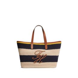 Tommy Hilfiger Damen Tragetasche &raquo;TH NAUTICAL TOTE CROCHET STR&laquo; Damen Strandtasche mit Streifen und Logoschriftzug bunt B/H/T: 58,5cm x 31,5cm x 16cm