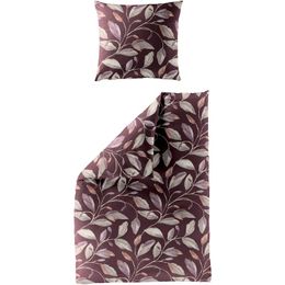 Bierbaum Bettw&auml;sche &raquo;4009&laquo; 2 Stk. Mako-Satin, 100 % Baumwolle, pflegeleicht, floral rot Mako-Satin, Obermaterial: 100% Baumwolle B/L: 155cm x 220cm, 1
