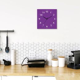 Artland Wanduhr &raquo;Uni Trendfarben&laquo; wahlweise mit Quarz- oder Funkuhrwerk, lautlos ohne Tickger&auml;usche lila B/H/T: 30cm x 30cm x 0,3cm, Funkuhr, 12 Ziffern