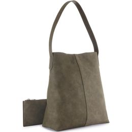 Vivance Damen Shopper &raquo;Schultertasche, Handtasche, Einkaufstasche, Damentasche&laquo; mit kleiner herausnehmbarer Innentasche VEGAN gr&uuml;n B/H/T: 30cm x 35cm 