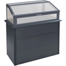 WESTMANN Hochbeet &raquo;Primus Plus M&laquo; BxTxH: 100x50x113 cm, mit Fr&uuml;hbeetaufsatz grau Stahl B/H/T: 100cm x 113cm x 50cm