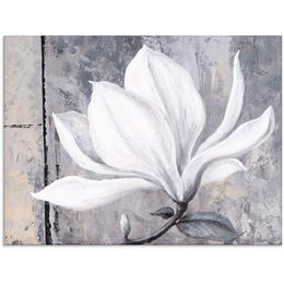 Artland Glasbild &raquo;Klassische Magnolie&laquo; Blumen 1 Stk. tlg. in verschiedenen Gr&ouml;&szlig;en grau B/H/T: 60cm x 45cm, Glasbild Blumen, 1 Stk.
