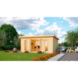 Karibu Gartenhaus &raquo;Rabensee 4&laquo; naturbelassen beige Holzwerkstoff Einheitsgr&ouml;&szlig;e
