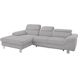 COTTA Ecksofa &raquo;Driver L-Form&laquo; mit Kopfteilverstellung, wahlweise mit Schlaffunktion & Bettkasten grau Struktur (100% Polyester);Chenille (90% 