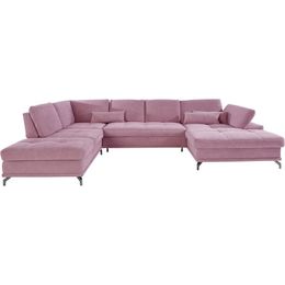OTTO home Wohnlandschaft &raquo;Costello U-Form, B: 363 cm mit Sitztiefen- & Armteilverstellung&laquo; optional Schlaffunktion & Bettkasten lila 100% Polyester;