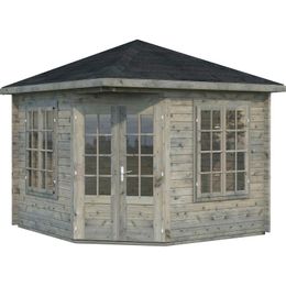 Palmako Gartenhaus &raquo;Pavillon Melanie&laquo; grau grau Massivholz Fu&szlig;boden im Gartenhaus, ohne Dacheindeckung