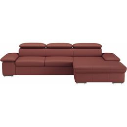 Sit & More sit&more Ecksofa &raquo;Valantine L-Form, B: 286 cm&laquo; mit Arm- & Kopfteilverstellung, optional mit Schlaffunktion rot NaturLEDER ;Spannstoff B/H/T: 286cm x 