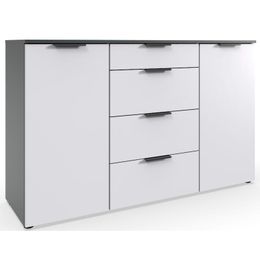 wimex Kombikommode &raquo;Level by fresh to go&laquo; 2-t&uuml;rig mit 4 Schubladen, soft-close Funktion, 135cm breit, 84cm hoch wei&szlig; Holzwerkstoff B/H/T: 135cm x 84cm x 
