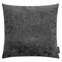 MAGMA Dekokissen &raquo;ARLO Kissen 45x45&laquo; Luxuri&ouml;ses Zierkissen mit samtiger Struktur in zeitlosem Design grau Chenille, Faserb&auml;llchen (Polyester), Polyester B/L