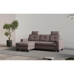 OTTO home Ecksofa &raquo;Varese&laquo; wahlweise mit Schlaffunktion und Bettkasten grau 90% Polyester 10% Polyamid B/H/T: 239cm x 91cm x 164cm, Struktur, 