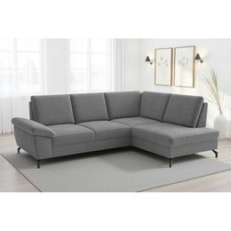 Sit & More sit&more Ecksofa &raquo;Chelsea L-Form, B: 264 cm, mit Armteil-& Sitztiefenverstellung&laquo; optional Schlaffunktion und Bettkasten grau 100% Polyester B/H/T: 