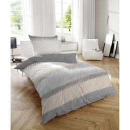 Primera Bettw&auml;sche &raquo;Feinbiber-Bettw&auml;sche&laquo; 2 Stk. samtweich und nat&uuml;rlich aus reiner Baumwolle grau Flanell, Obermaterial: 100% Baumwolle B/L: 135cm x 200cm, 1