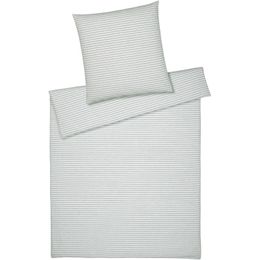 Elegante Bettw&auml;sche &raquo;Delicate&laquo; 2 Stk. angenehmes Hautgef&uuml;hl gr&uuml;n Halbleinen, Obermaterial: 50% Baumwolle, 50% Leinen B/L: 135cm x 200cm, 1 Stk., 1 Stk., 