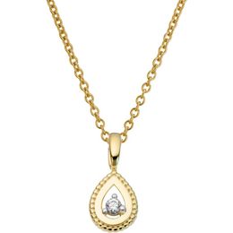 Firetti Damen Kettenanh&auml;nger &raquo;Schmuck Geschenk Gold 333 Halsschmuck Anh&auml;nger Tropfen bicolor&laquo; mit Brillant gold 0,02 P2 = erkennbare Einschl&uuml;sse, 