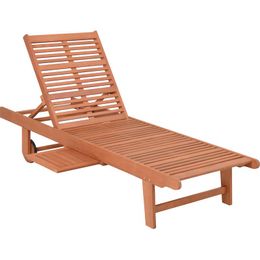 Garden Pleasure Gartenliege &raquo;Sonnenliege &raquo;SAN DIEGO&laquo;, beige&laquo; Eukalyptusholz, verstellbare R&uuml;ckenlehne, L: 183 cm beige Kissenbezug: 100% Polyester Einheitsgr&ouml;&szlig;e