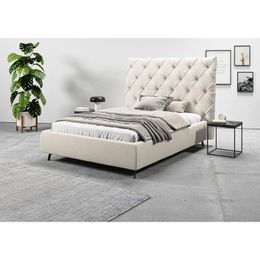 Home Affaire Polsterbett &raquo;Maxime, in 4 Breiten bis 200cm, auch in Leder&laquo; Kopfteilh&ouml;he 143 cm, belastbar bis 280 kg, auch in &Uuml;berl&auml;nge 220cm beige 96% 