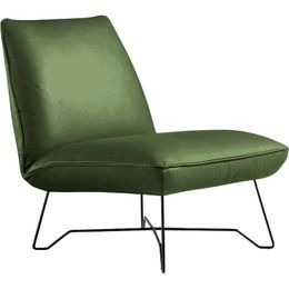 Egoitaliano Sessel &raquo;Lia Loungesessel, elegant und stylisch, toller Sitzkomfort&laquo; extravaganter Designsessel, Solit&auml;rsessel gr&uuml;n Leder CAREZZA, B/H/T: 62cm x 73cm x