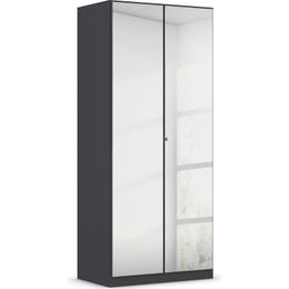 Rauch Dreht&uuml;renschrank &raquo;Reflect&laquo; mit Spiegelfront, inkl. praktischer Inneneinteilung und Stoffboxen-Set grau Holzwerkstoff B/H/T: 91cm x 210cm x 54cm