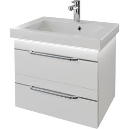 Waschtisch &raquo;Serie Balto Mineralmarmor-Waschtisch mit Unterschrank, 64,4 cm breit&laquo; 2 Stk. tlg. Waschplatz mit 2 Schubladen, Badschrank in verschiedenen