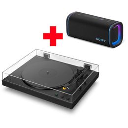 Sony Plattenspieler &raquo;PS-LX5BT Plattenspieler + Field 5 Bluetooth-Lautsprecher&laquo; Vollautomatik, Riemenantrieb, Tonabnehmer, Hi Res Wi, Phono Vorv. Field 5: 