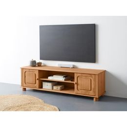 OTTO home Lowboard &raquo;Mette&laquo; Kommode mit Kabeldurchf&uuml;hrung und einem Einlegeboden beige FSC -zertifiziertes Massivholz B/H/T: 160cm x 46cm x 40cm, 
