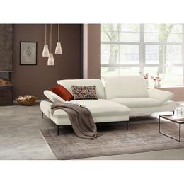 W.Schillig Ecksofa &raquo;enjoy&MORE, Designsofa, elegant und bequem, L-Form&laquo; Sitztiefenverstellung, F&uuml;&szlig;e schwarz pulverbeschichtet, Breite 294 cm wei&szlig; 
