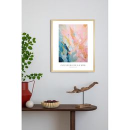 queence Bild mit Rahmen &raquo;Abstrakte Kunst in Pastell&laquo; Abstrakt Abstrakte Formen Gem&auml;lde Kunst 1 Stk. tlg. Kunstdruck in Pastell mit einem 