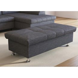 DOMO collection Hocker &raquo;FRANZI, elegant, komfortabel&laquo; inklusive Stauraum grau 90% Polyester, 10% Acryl B/H/T: 136cm x 43cm x 64cm, Struktur grob