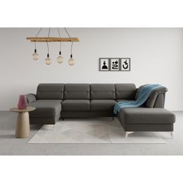 Sit & More sit&more Wohnlandschaft &raquo;Sinatra U-Form&laquo; optional mit Kopfteilverstellung und Armteilfunktion etc. grau 100% Polyester B/H/T: 326cm x 85cm x 220cm, 