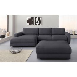 Home Affaire Ecksofa &raquo;Bloomfield, bequem und elegant, Breite 303cm, L-Form&laquo; mit Bettfunktion und Bettkasten, Unser Dauertiefpreis grau 92% Polyester 8
